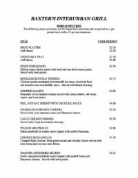 Catering - Baxter's Interurban Grill